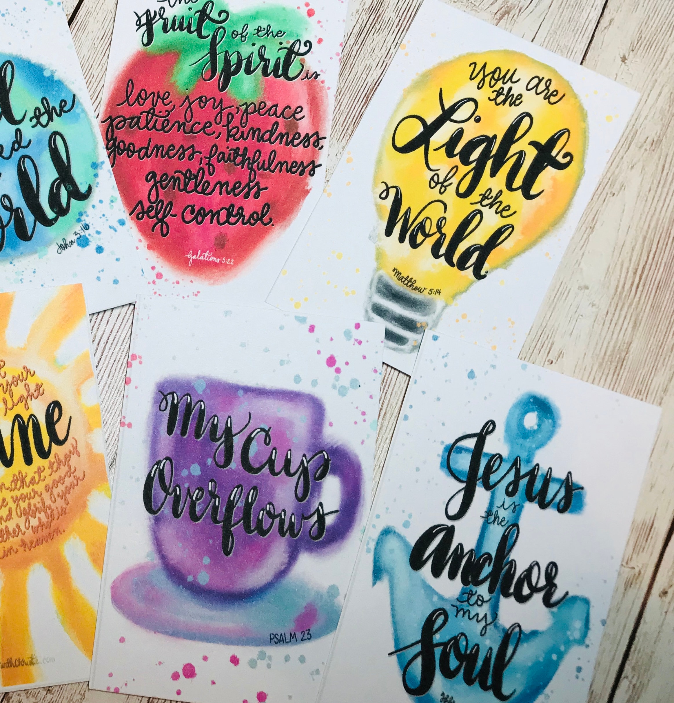 PRINTABLE Scripture Bible Verse Cards Watercolor Splatter - Etsy Canada