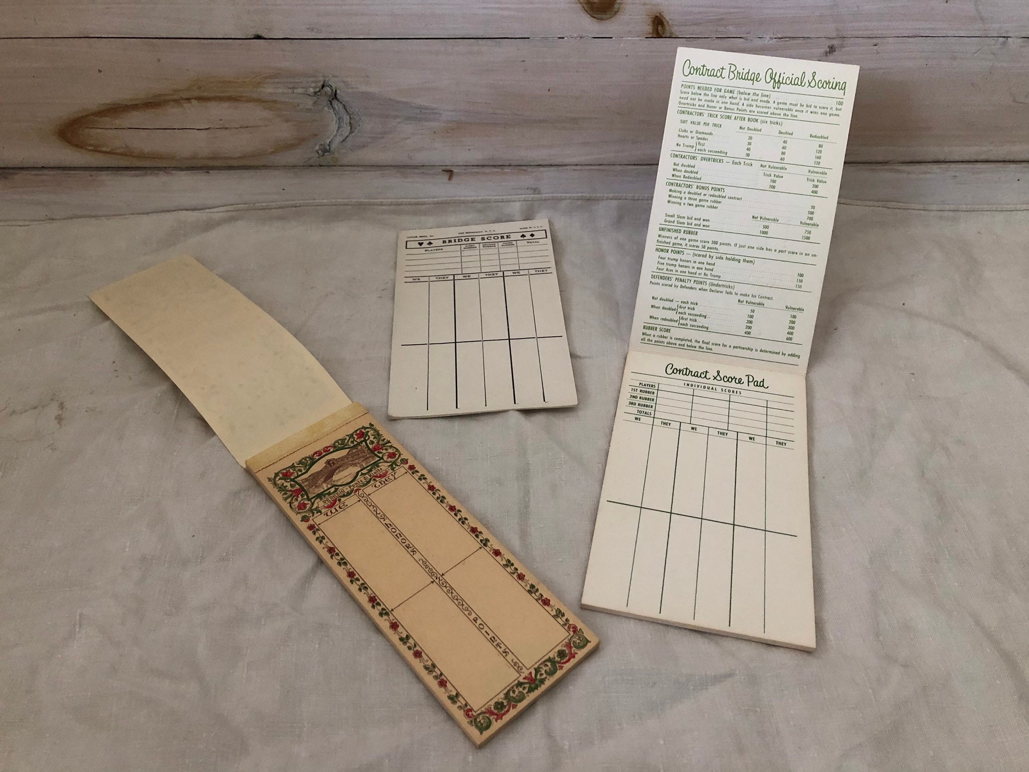 Vintage Bridge Scorecards