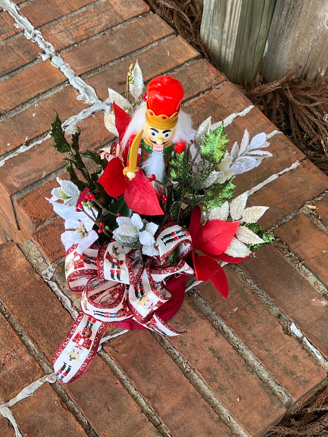 Nutcracker Flower Arrangement in Red Bushel Basket - Etsy