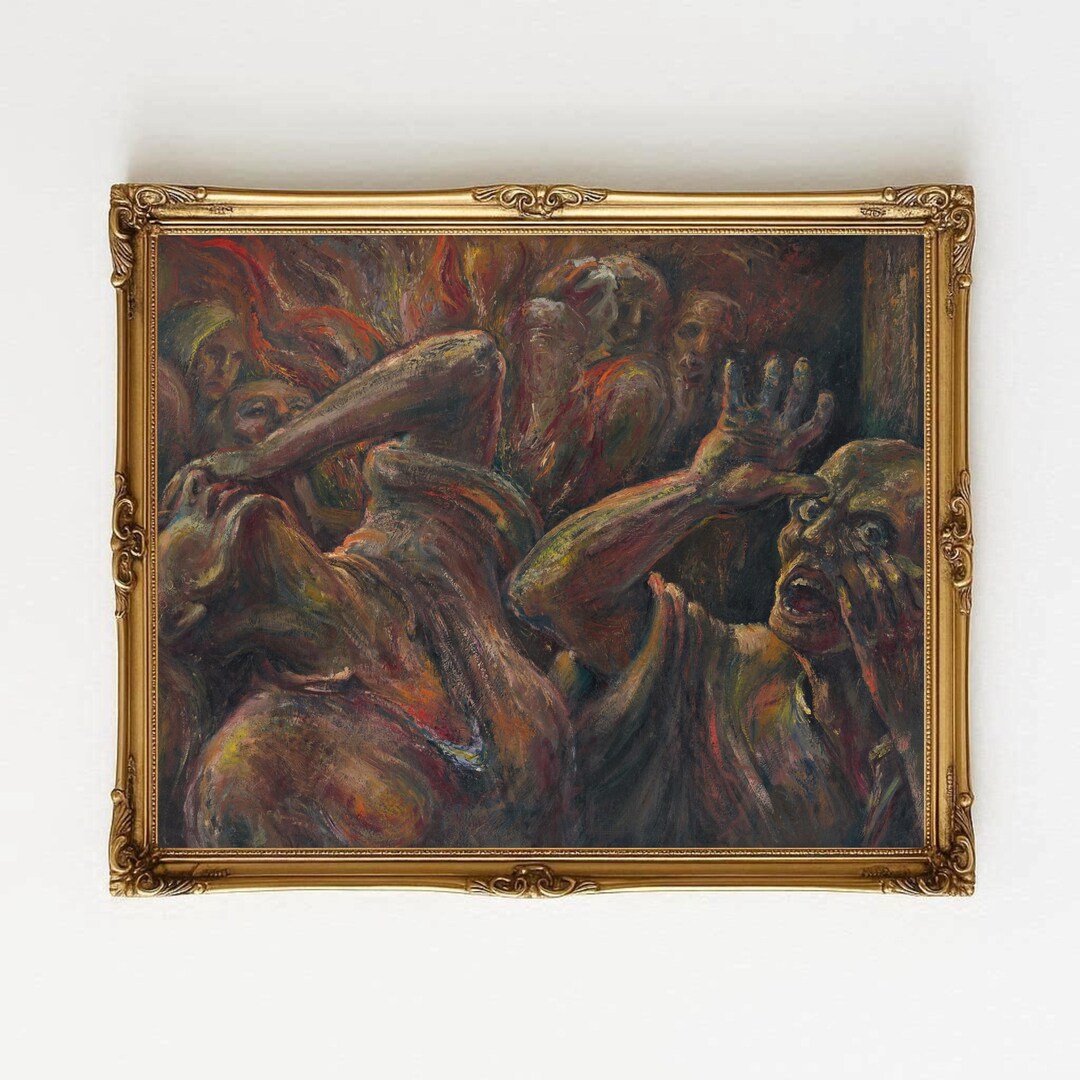 Dark Expressionist Oil Painting, Emotional Figure Art, Surreal ...