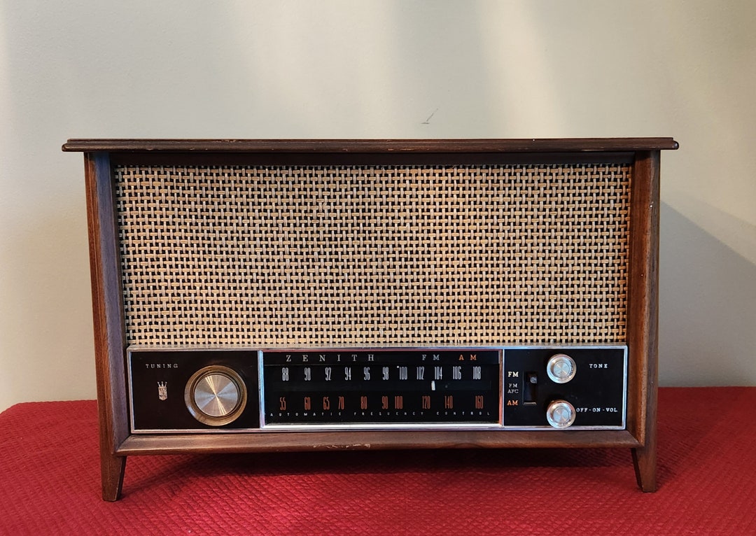 Vintage Zenith T2542 Long Distance AM/FM Radio Tabletop Wood Cabinet - Etsy