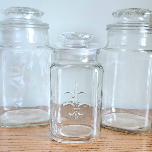 Anchor Hocking Square Glass Canisters - Etsy