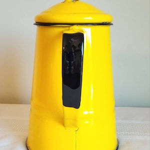 Rare Vintage Enamelware Yellow Coffee Pot, 1950s Coffee Pot Teapot - Etsy