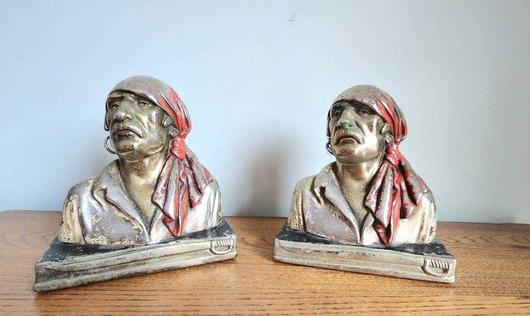 Vintage Pirate Buccaneer Bookend Set, Marked MB - Etsy