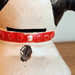 Antique Hubley FIDO Puppy Black and White Dog Cast Iron Metal Coin Bank ...