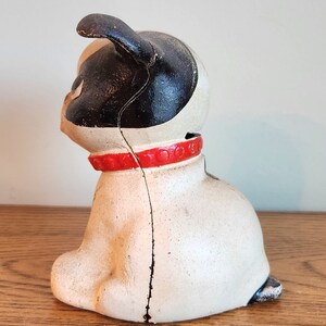 Antique Hubley FIDO Puppy Black and White Dog Cast Iron Metal Coin Bank ...