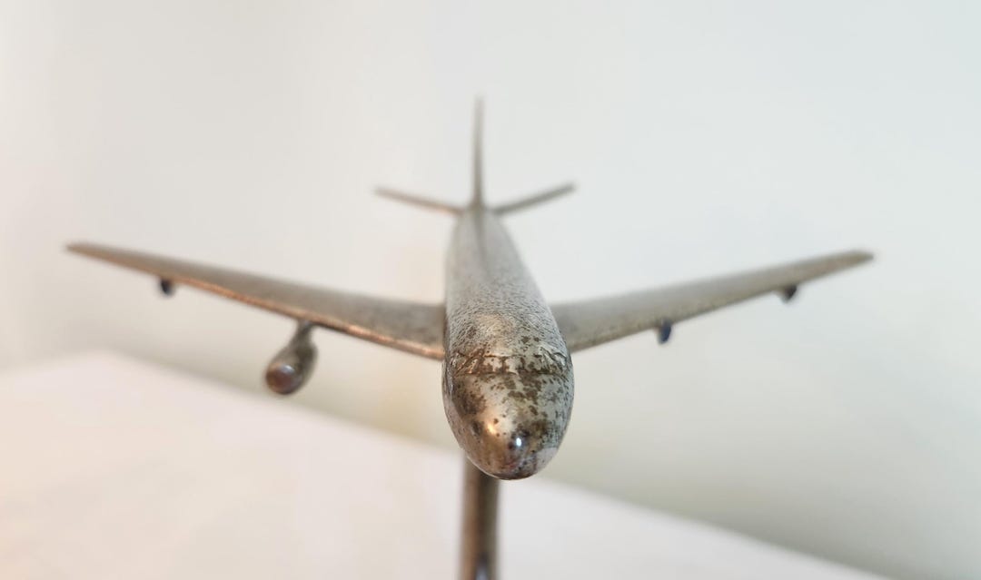 Vintage Silver Airplane Metal Trinket Dish, Ashtray, Money Tray, Desk ...