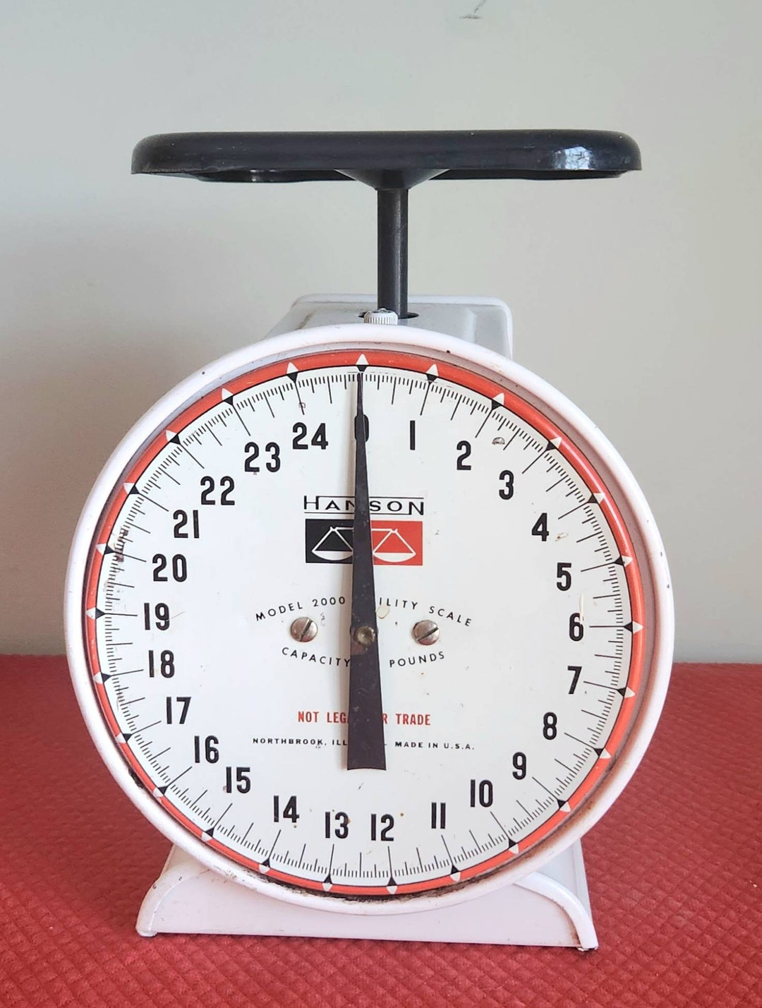 Vintage Hanson White Black and Red 25 Pound Scale - Etsy