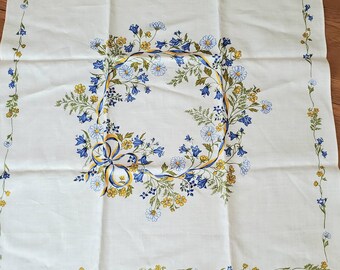 Vintage 60's 70's Froso Handtryck Flower Tablecloth Swedish Folk Art ...