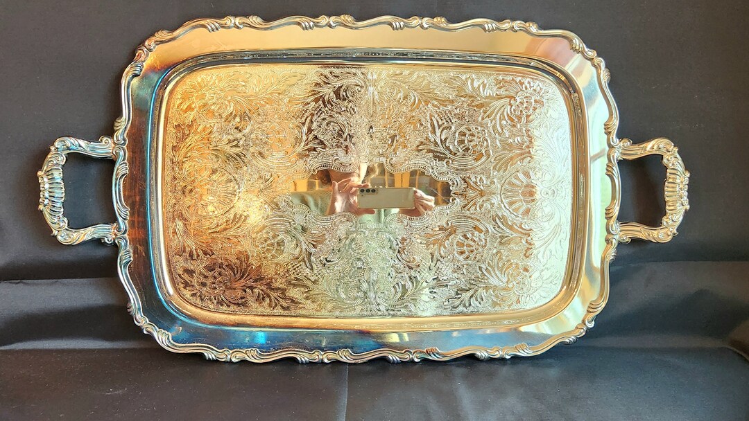 Oneida Huge Rectangular Metal Silverplate Waiter Tray - Etsy