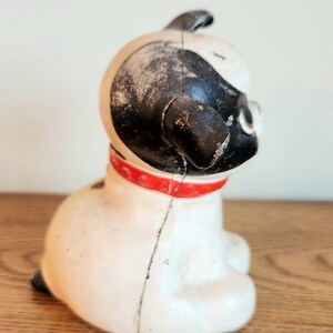 Antique Hubley FIDO Puppy Black and White Dog Cast Iron Metal Coin Bank ...