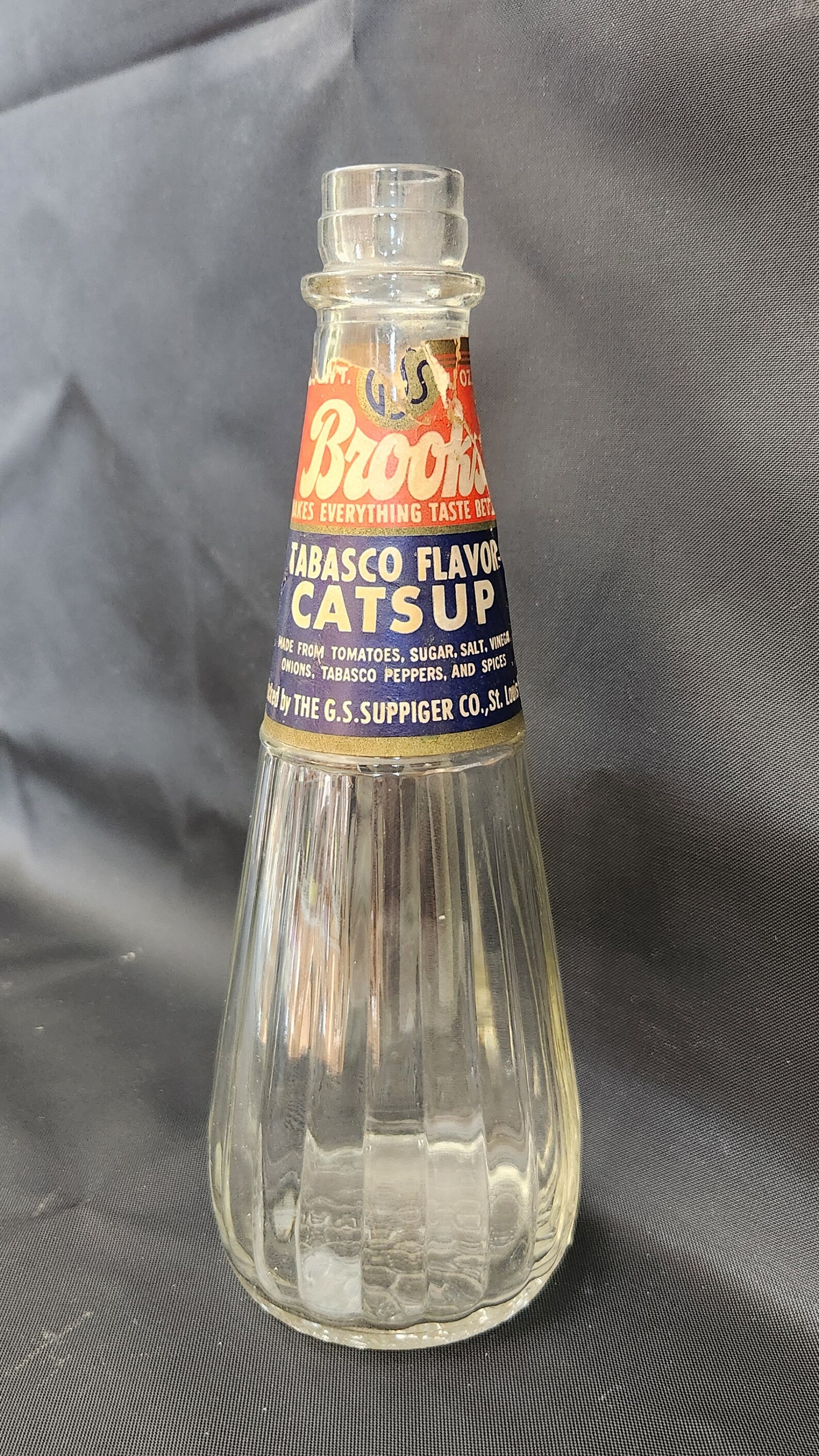 Vintage Glass Catsup Bottles With Original Label, Brooks, Stanby ...