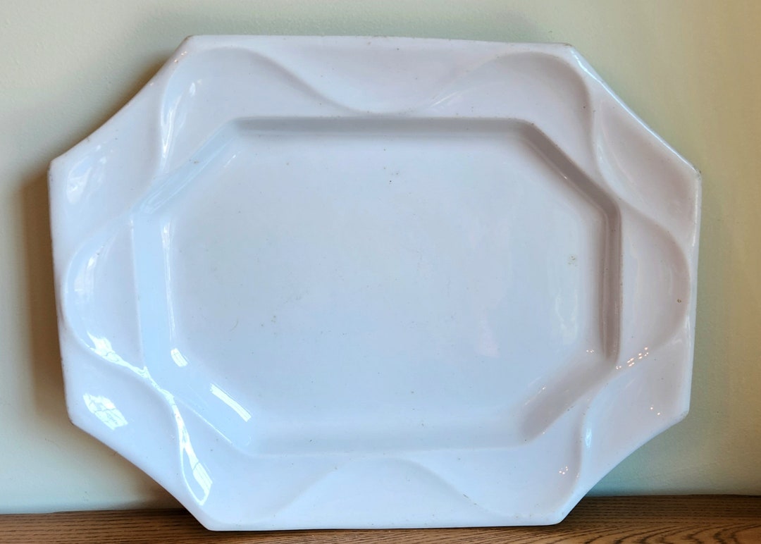 Extra Large James Edwards Rolling Star Octagon White Ironstone Platter ...