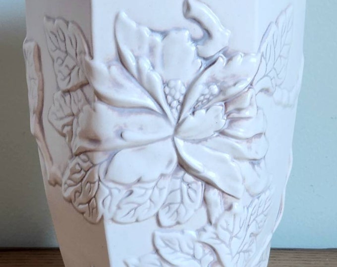 Vintage Red Wing Pottery 1320 Magnolia Ivory Brown Wipe 6 Sided Vase - Etsy