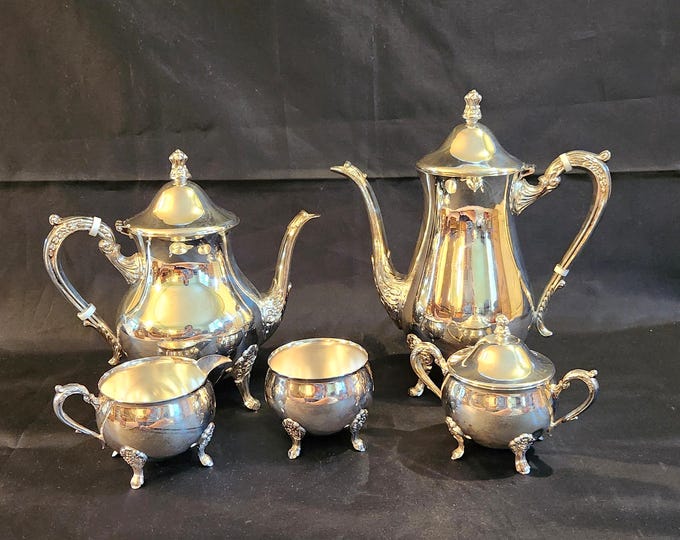Vintage Leonard Silver Plate Coffee Service Set, Coffee Pot, Teapot ...