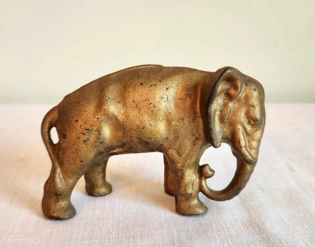 Vintage Antique Cast Iron Elephant Bank - Etsy