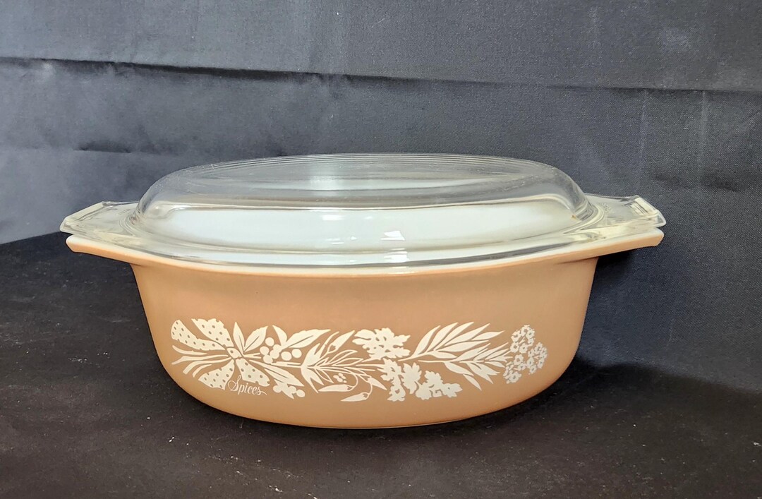 Vintage Pyrex Tan Spices 1-1/2 Quart Oval Casserole Dish With Lid - Etsy