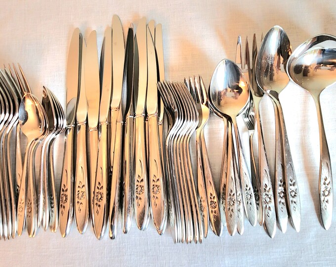 Rose Shadow MCM Flatware With Rose Pattern Replacement Flatware Community Stainless Rose Pattern ...