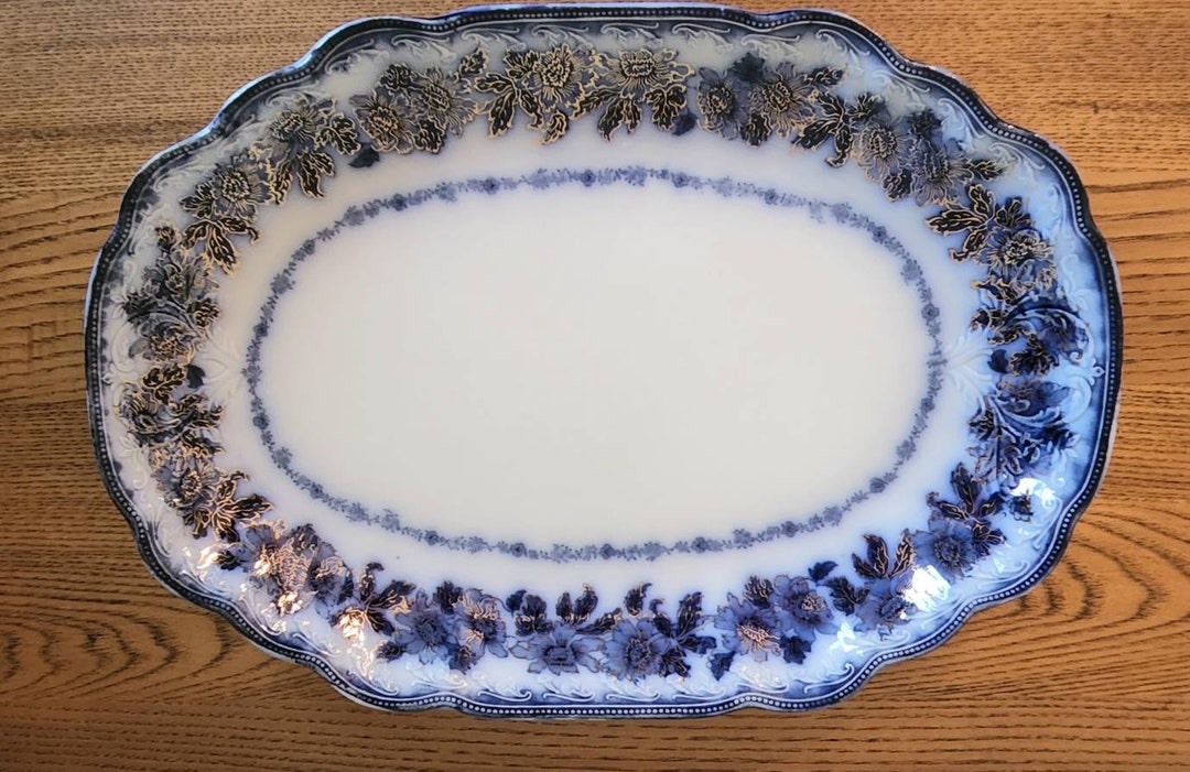 Vintage Sevres Blue by WOOD & SONS Flow Blue Semi Porcelain - Etsy