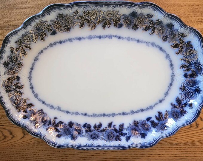 Vintage Sevres Blue by WOOD & SONS Flow Blue Semi Porcelain Large ...