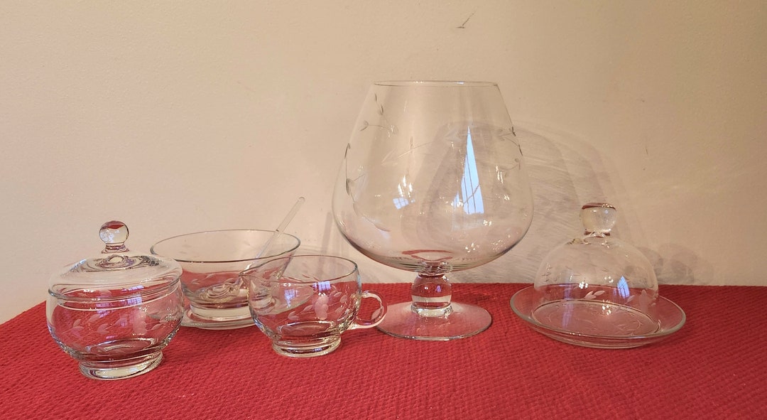 Princess House Heritage Glass Vase Oversized Brandy Snifter, Mayonnaise ...