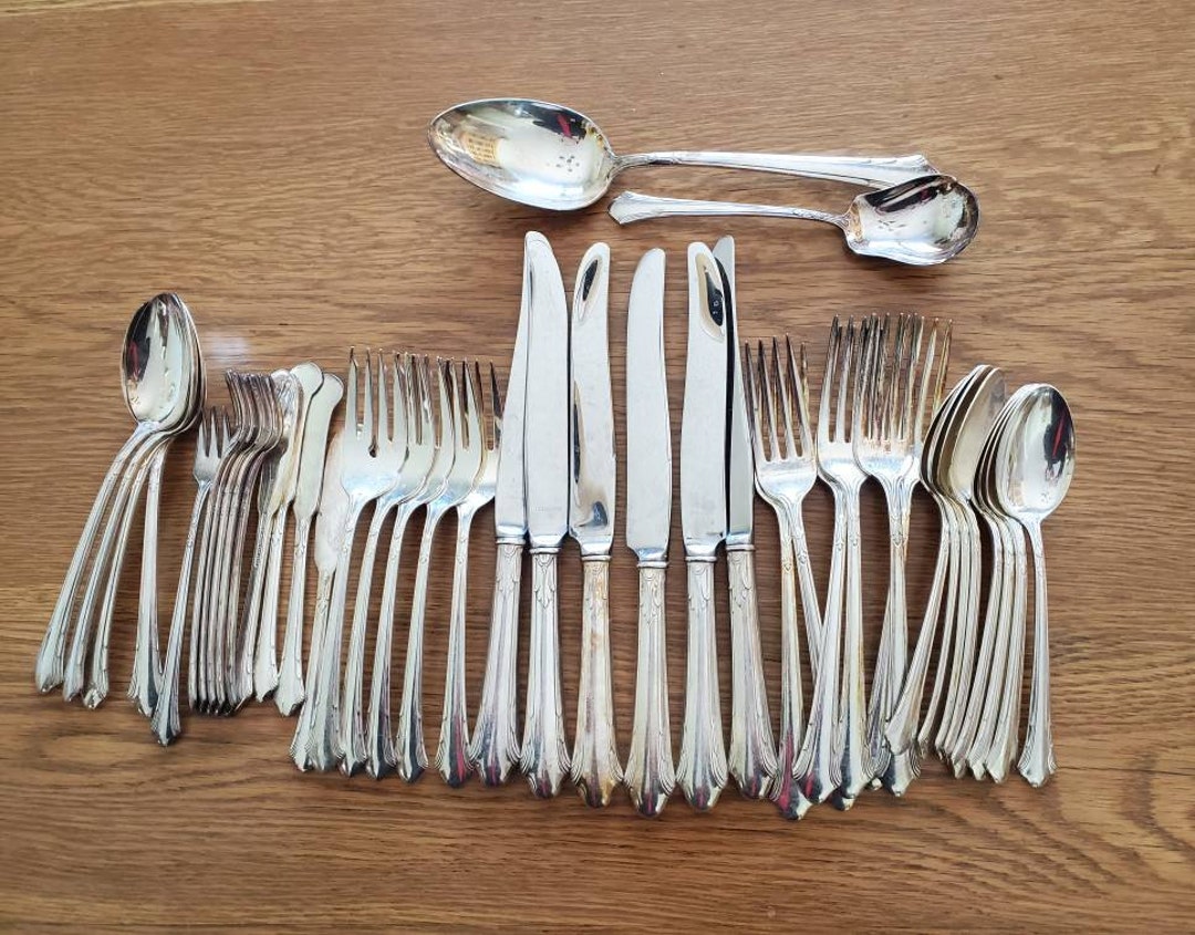 Vintage Lady Caroline 1930 Gorham Silverplate Flatware Set 41 Pieces - Etsy