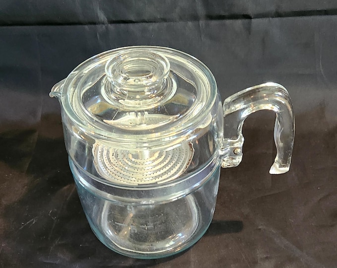 Vintage Pyrex Glass Percolator 9 Cup Flameware 7759 Coffee Pot Maker ...