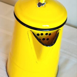 Rare Vintage Enamelware Yellow Coffee Pot, 1950s Coffee Pot Teapot - Etsy