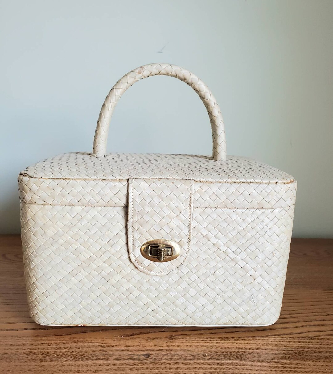 Vintage Basket Box Straw Purse Tote, Makeup Bag - Etsy