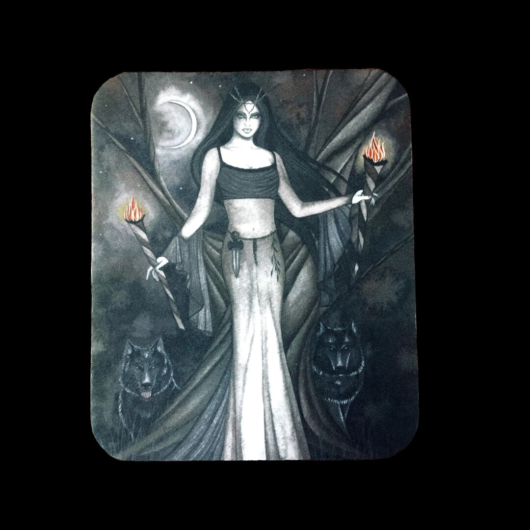 Hekate Goddess Wolves Mousepad by Jessica Galbreth - Etsy