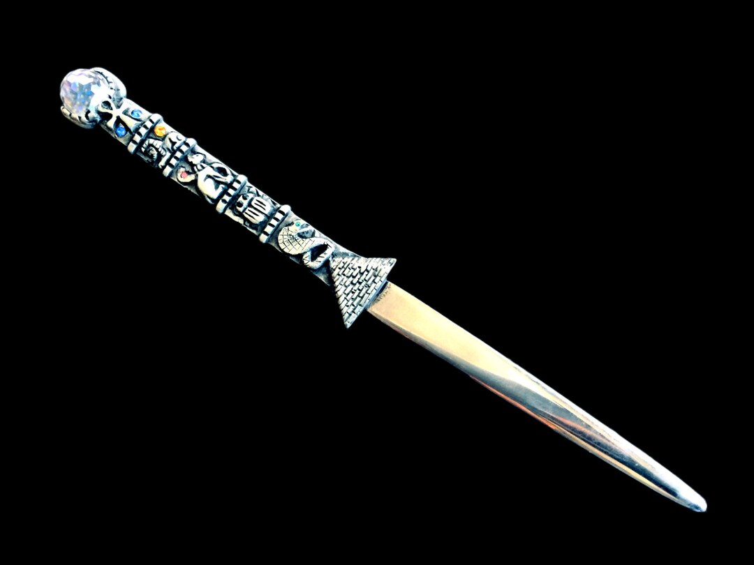 Vintage Egyptian Bastet Letter Opener, Sphinx, Pyramid, Ankh, Cobra ...