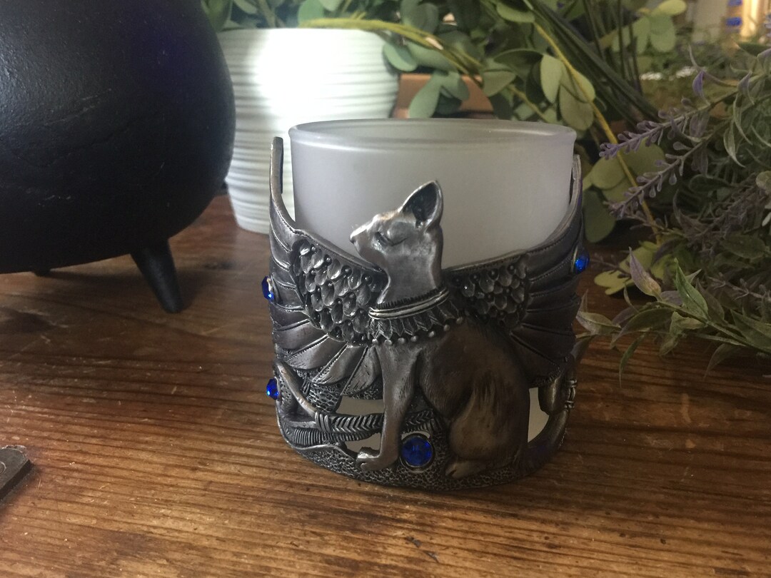Egyptian Bastet Cat Votive Candle Holder, Vintage Collectible - Etsy