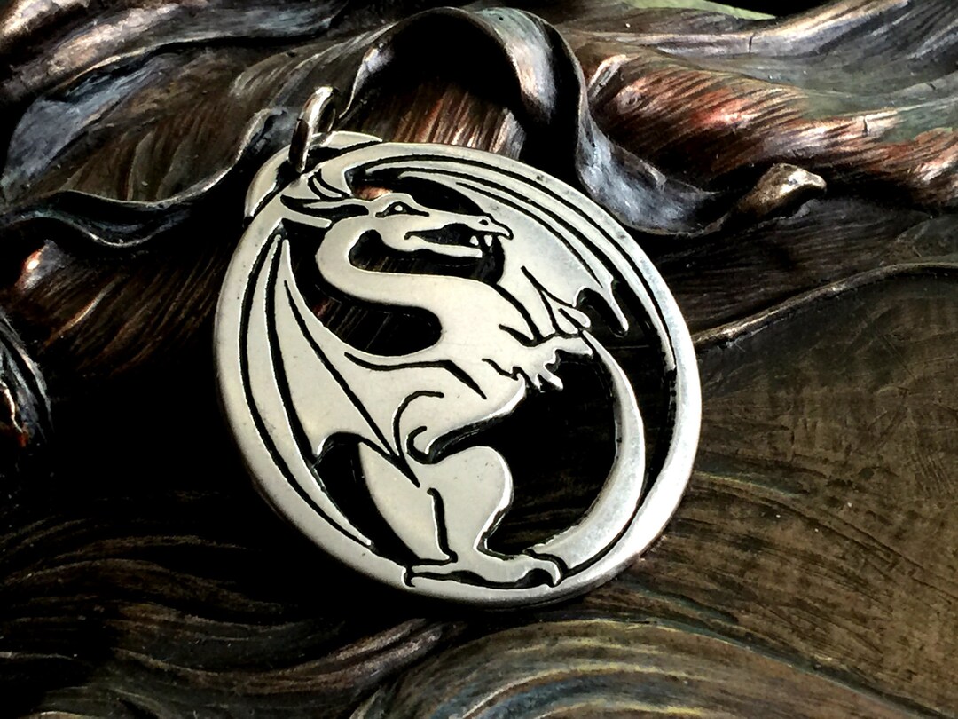 Pewter Dragon Pendant Jewelry - Etsy
