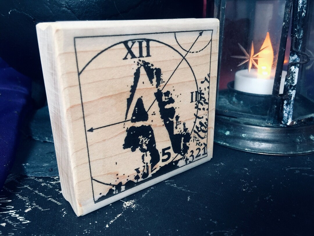 Time Clock Rubber Stamp, Vintage Wood Mounted Craft Supply - Etsy