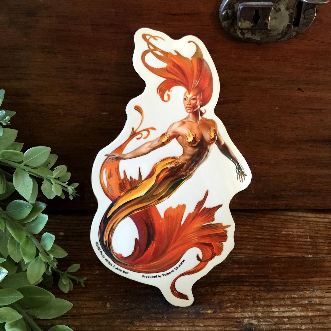 Mermaid Sticker Decal, Boris Vallejo and Julie Bell Fire Woman - Etsy
