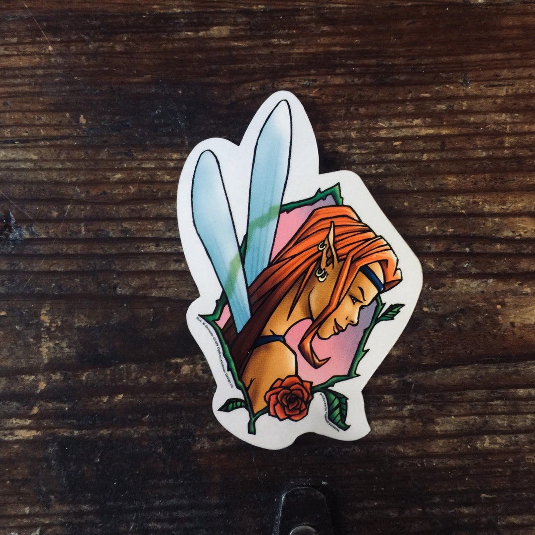 Red Rose Fairy Decal by M Shinoda, Vintage Sticker - Etsy