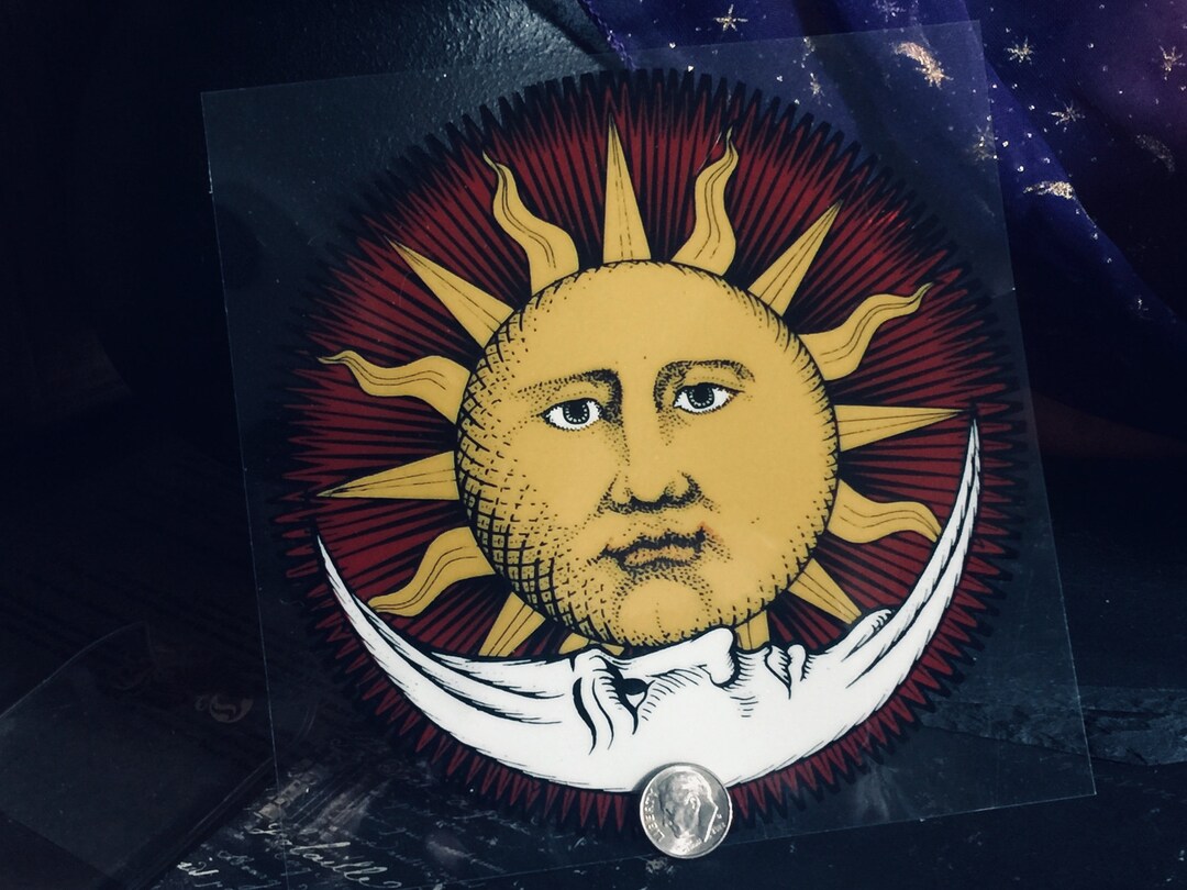 Large Celestial Decal, Sun and Moon Window Decoration - Etsy