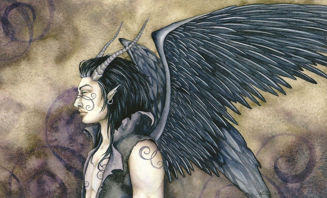 Amy Brown Malachai Print , Gothic Fallen Malachi Angel Limited Edition ...