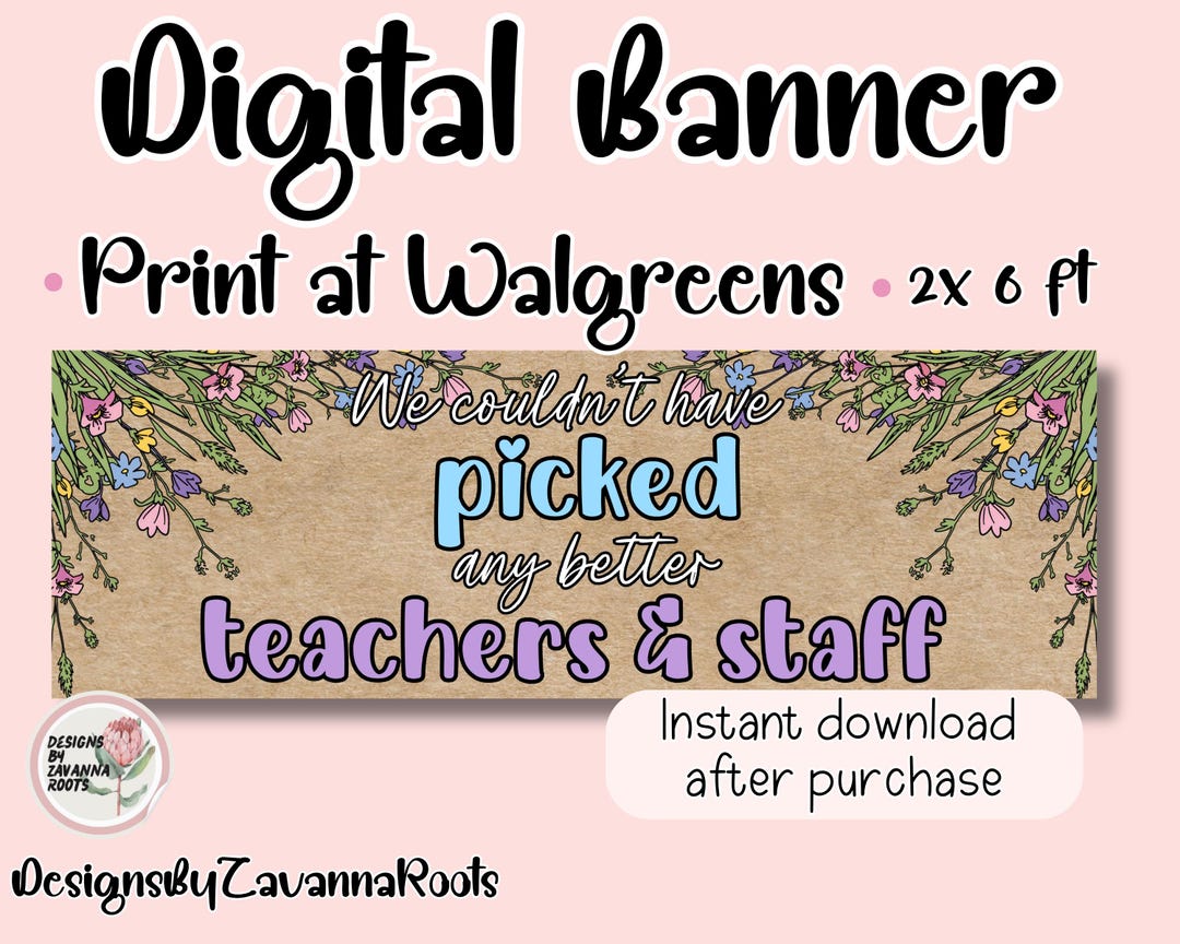 Teacher Appreciation Banner | Floral Design, Print at Walgreens ...