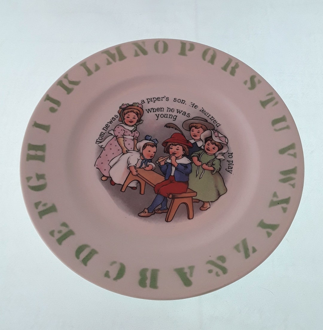 Antique Child's Dish Alphabet Plate 1920s Children Nursury Rhyme C.C ...