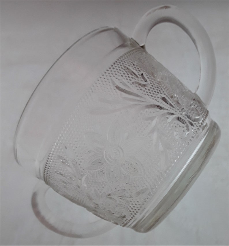 Anchor Hocking Glass Sandwich Pattern Creamer & Sugar Bowl Set Crystal ...