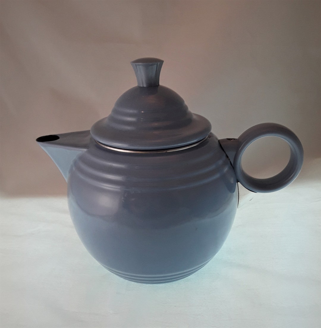 Fiesta Ware Enamelware Ring Handled Teapot Periwinkle Blue 2 1/2 Quart ...