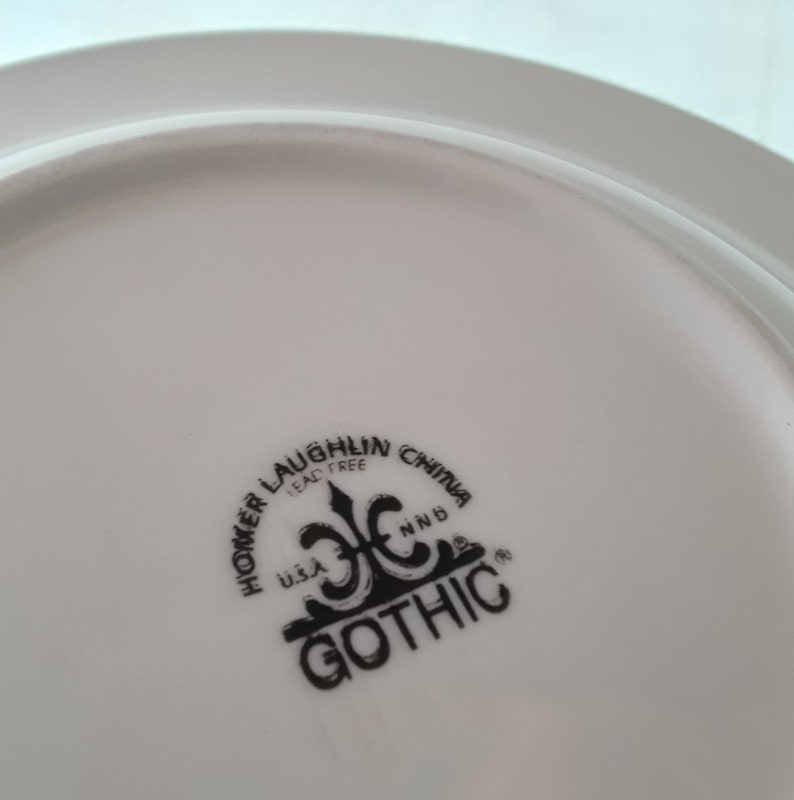 4 Homer Laughlin China Gothic Pattern Restaurant Ware Salad or Dessert ...