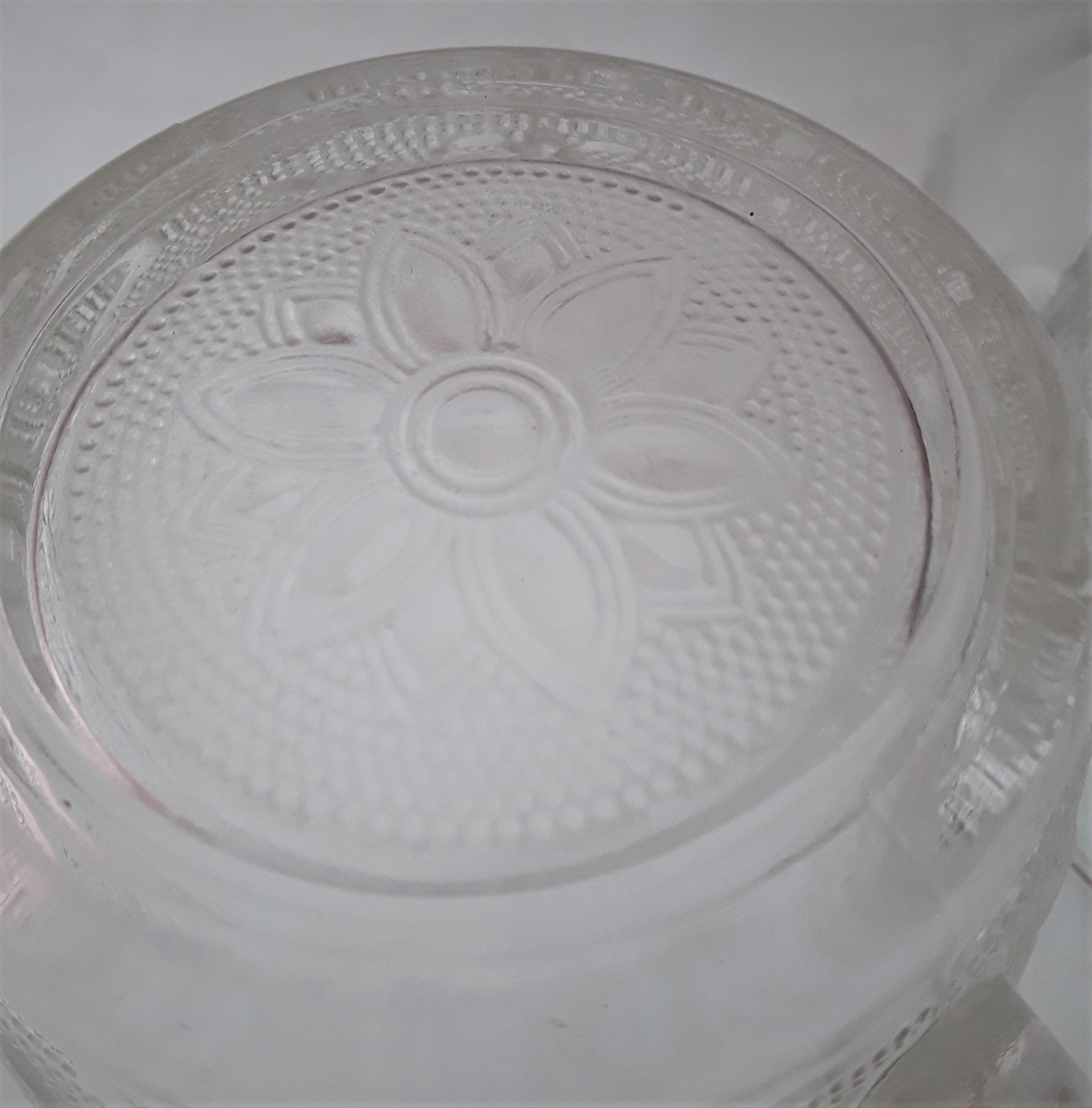 Anchor Hocking Glass Sandwich Pattern Creamer & Sugar Bowl Set Crystal ...