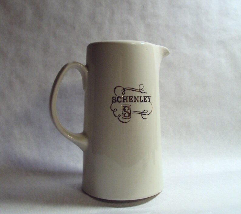 Hall China Vintage Advertising Pitcher Schenley Liquors Large Size ...