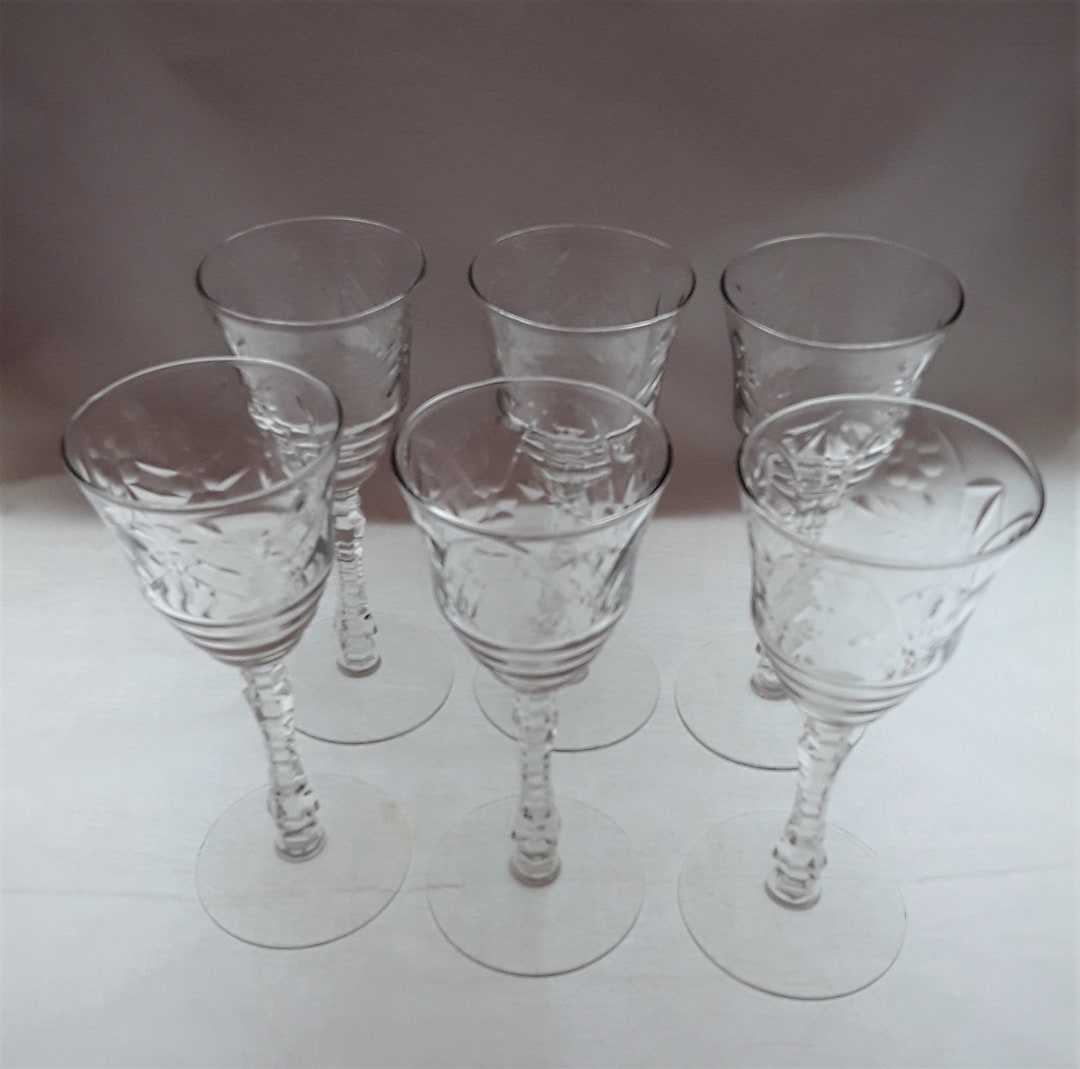 Set of 6 Libbey Rock Sharpe Normandy Pattern Claret Wine Glasses - Etsy