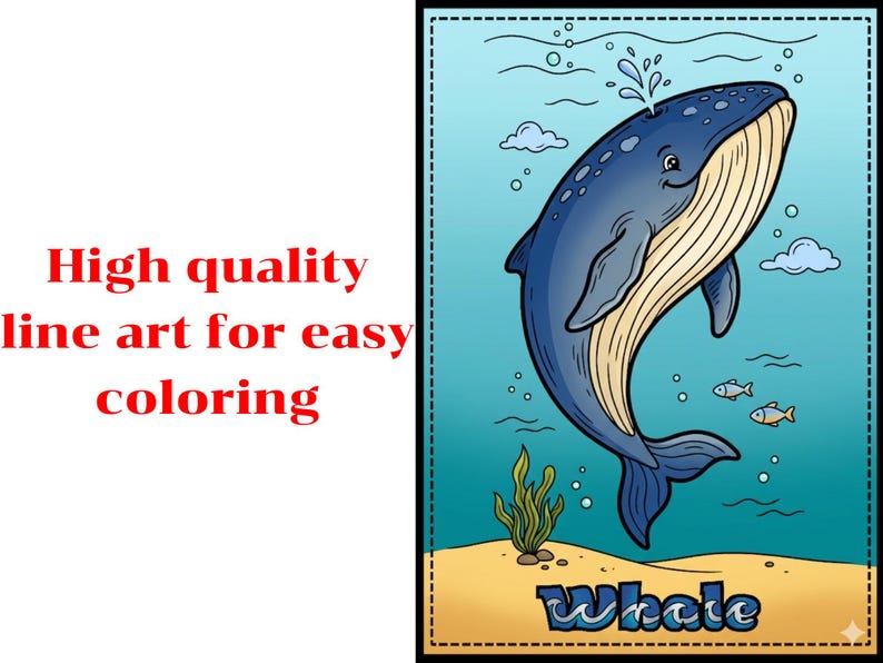 25 Ocean Animals Coloring Pages for Kids – Printable PDF Download - Etsy UK