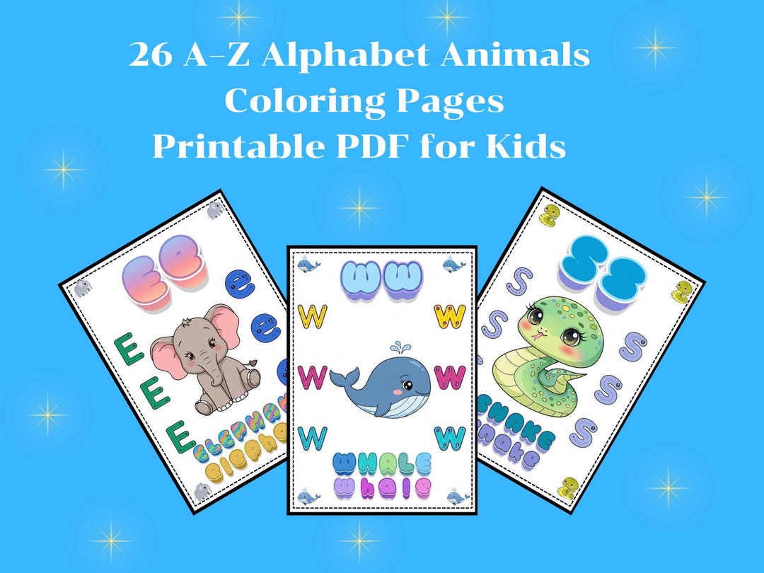 26 Alphabet Animals Coloring Pages – ABC Printable Learning Worksheet ...