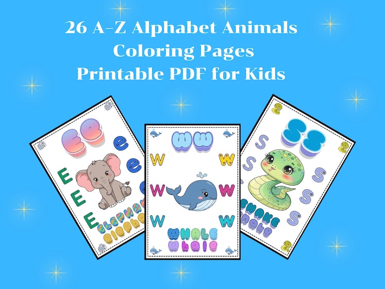 26 Alphabet Animals Coloring Pages – ABC Printable Learning Worksheet ...