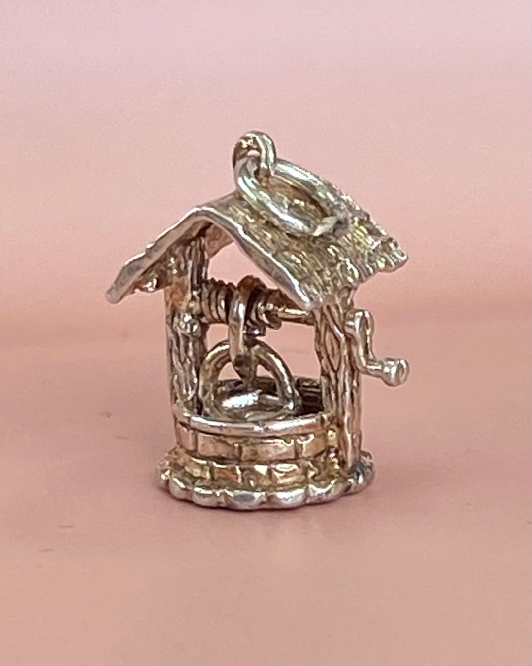 Large Silver Wishing Well Charm Vintage 925 Sterling Silver Lucky Charm ...